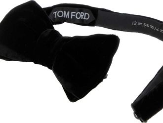 Tom Ford Mens Viscose Fluid Velvet Bowtie Black Fabric: Cupro Maglieria Sweater