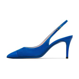 Loriblu Femme, Chaussures, Bleu, Taille: 38 EU Escarpins slingbacks en daim et cuir verni