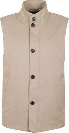 Ermenegildo Zegna Homme, Vestes, Beige, Taille: XL Gilet &agrave; Col Montant