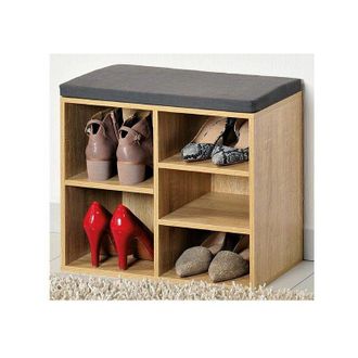 KESPER Meuble &agrave; chaussures dint&eacute;rieur - Banc en bois avec coussin pour lentr&eacute;e - Livraison gratuite