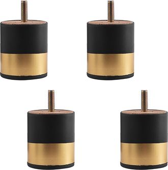 Generic 4 Schwarze, Runde Ersatzf&uuml;&szlig;e F&uuml;r Sofas Und Couches, Massivholz-M&ouml;belbeine, Vorgebohrte M8-Schrauben, Schrankf&uuml;&szlig;e, F&uuml;r Kommoden, Hocker Und St&uuml;hle(Blac