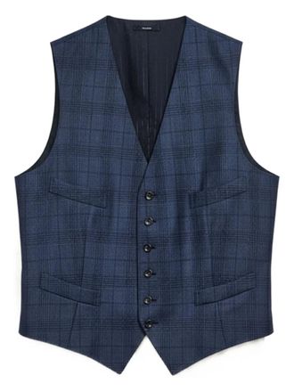 Tom Ford veston &agrave; carreaux - Bleu