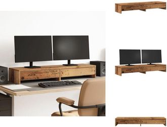 vidaXL Monitorst&auml;nder mit Schubladen Altholz-Optik 100x27x15 cm - Monitorst&auml;nder - Monitor St&auml;nder - Monitorerh&ouml;hung - Monitorst&auml;nder Schreibtisch