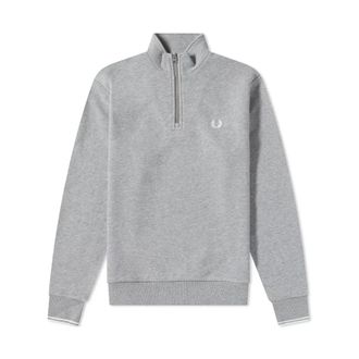 Fred Perry Homme, Sweatshirts et sweats à capuche, Gris, Taille: S SweaT-shirt Demi-Zip