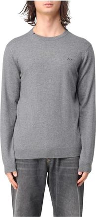 Sun 68 Homme, Pulls, Gris, Taille: XL Pull en Tricot Col Rond