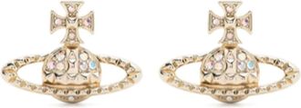 Vivienne Westwood Ohrringe - Mayfair Bas Relief Earrings Gold Crystal - Gr. unisize - in Mehrfarbig - für Damen