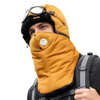 Generic Bonnet dhiver pour homme | Cache-cou amovible avec lunettes - Chapeaux dhiver coupe-vent pour femme, pour &eacute;quitation, camping, cyclisme, course &agrave; pied