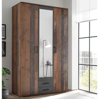 Pol-Power Armoire &agrave; v&ecirc;tements Ellis 120cm &agrave; 3 portes & 2 tiroirs