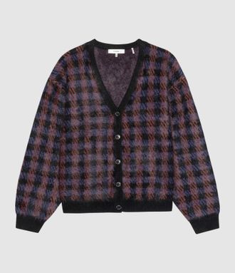 Frame Denim Gilet The Brushed Houndstooth Chestnut Plaid
