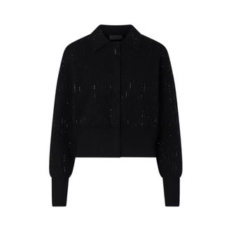 Liu Jo Veste en maille orn&eacute;e de strass - Femme - Pulls - Noir - Taille: 38 FR