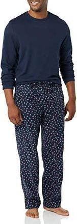 Amazon Essentials Ensemble Pyjama en Flanelle pour Homme, Bleu Marine, Cachemire, XS
