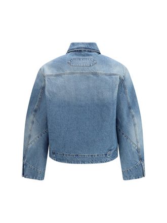 Jacquemus Mens Denim Jacket Blue-Tabac Polyamide; Cotton Blue/tabac