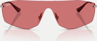 Ray-Ban Alix - Lunettes de soleil &agrave; monture irr&eacute;guli&egrave;re avec verres rouges - Gris acier