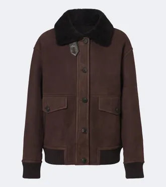 Yves Salomon Veste en daim et shearling