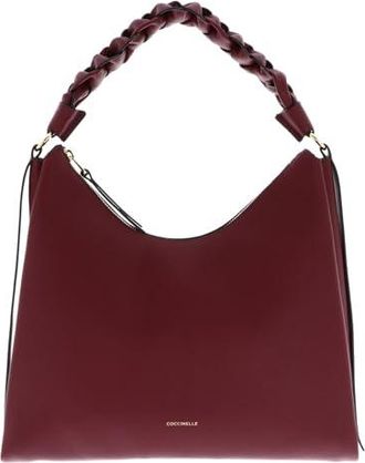 Coccinelle Cuir sac à épaule Boheme Grana Double Shoulder Bag Ribes/Prune framboise
