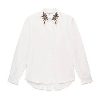 Maliparmi Maliparmi, Femme, Blouses et Chemises, Blanc, Taille: 38 FR Precious Stitch Shirt