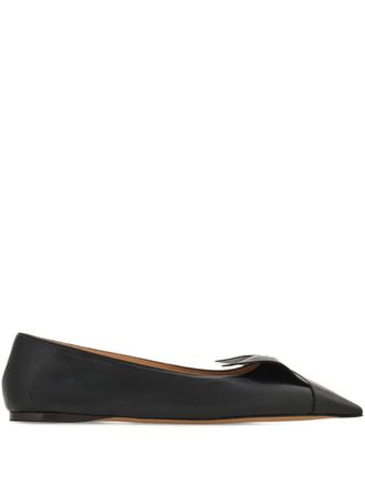 Ferragamo ballerines Bow en cuir - Noir