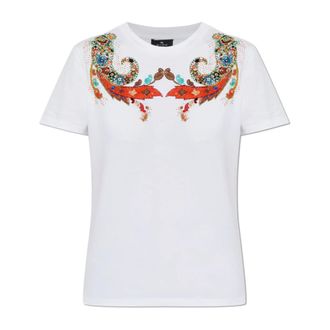 Etro T-Shirt mit Applikationen - - Tops - Damen - Wei&szlig; - XS