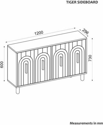Asir Group LLC Asir Group Llc - Buffet 4 portes en aggloméré Tiger