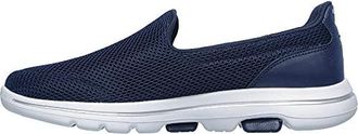 Skechers Femme Go Walk 5 Baskets, Blue Textile Trim, 39 EU Large