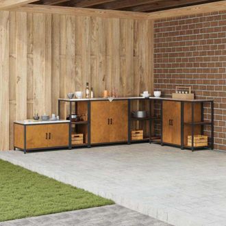 vidaXL Vidaxl - tag&egrave;re de rangement de cuisine avec &eacute;tag&egrave;re Rouill&eacute;
