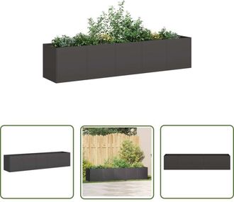 vidaXL The Living Store - vidaXL Jardini&egrave;re noir 200x40x40 cm acier lamin&eacute; &agrave; froid