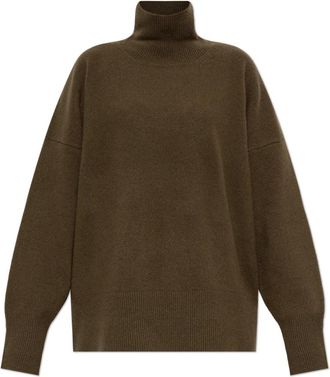 R&oacute;he Wollrollkragenpullover mit Fransen - - Knitwear - Damen - Gr&uuml;n - M