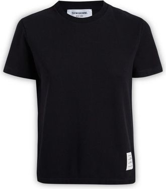 Thom Browne Femme, Tops, Bleu, Taille: 34 FR T-shirt ras du cou en coton