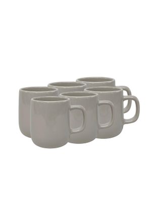 Novel Kaffeebecherset Colori Grigio, Grau, Keramik, 6-teilig, 400 ml, Lfgb, Kaffee & Tee, Tassen, Kaffeetassen-Sets