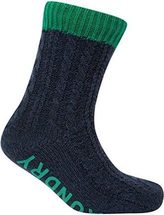 Tokyo Laundry Chaussons en tricot torsad&eacute; doubl&eacute; polaire pour homme, Shady Glade Green, Taille unique