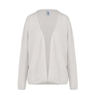 Bomboogie Femme, Pulls, Gris, Taille: 44 FR Long-sleeve linen cardigan