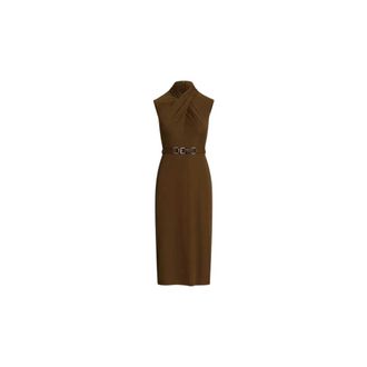 Ralph Lauren Midikleid mit G&uuml;rtel - - Dresses - Damen - Braun - 2XS