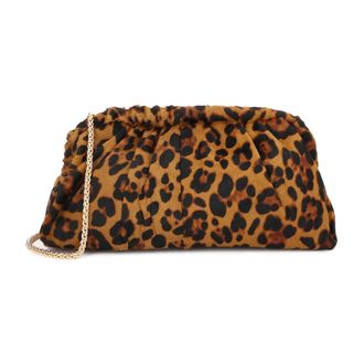 Kazar Pochette en cuir &agrave; imprim&eacute; l&eacute;opard - Femme - Sacs - Brun - Taille: ONE Size