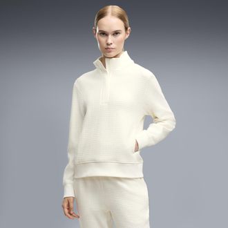 Puma Veste de golf &agrave; demi-zip Boulder Femme, V&ecirc;tements, Blanc, XXL