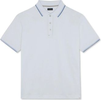 Paul & Shark Homme, Tops, Blanc, Taille: 4XL Polo en jersey de coton Perl&eacute; avec finitions ray&eacute;es