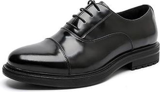 Generic Chaussures Oxford Classiques à Lacets et Bout Rond for Homme, en Cuir, à Bout renforcé, Semelles en Caoutchouc antidérapantes, résistantes et antidéra