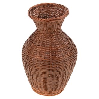 DOITOOL Bambus Blumenkorb Handgefertigt Schmal Rustikale Vase f&uuml;r Trockenblumen und K&uuml;nstliche Blumen Dekorative Korbgeflecht Vase f&uuml;r Wohnzimmer Tischdekorat