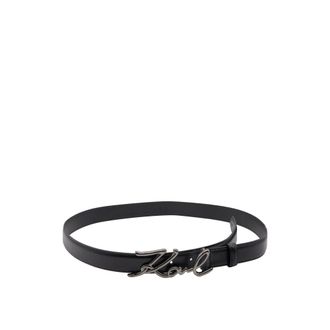 Karl Lagerfeld K/Signature 25 mm G&uuml;rtel - - Accessories - Damen - Schwarzk - 95 CM