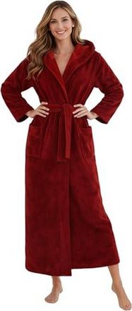 Morgenstern Peignoir Femme I Extra Long I Capuche I Robe de Chambre Pour Grandes Femmes I Rouge I X-Large