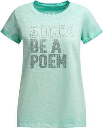 soccx Rundhalsshirt mit fixierten Turn-Up-&Auml;rmeln