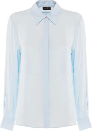 Nenette Femme, Blouses et Chemises, Bleu, Taille: 40 FR Chemise en viscose avec patte de boutonnage cach&eacute;e