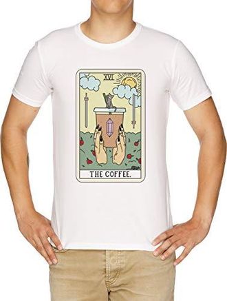 Vendax Vendax CAF&Eacute; en Train DE Lire - caf&eacute; T-Shirt Homme Blanc