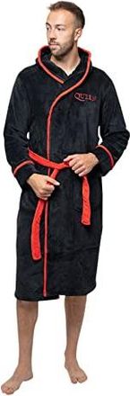 Queen Peignoir Classic Crest Band Logo Officiel Noir Super Soft Fleece Unisex Size M