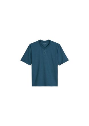 Marc O'Polo Pyjamaoberteil Mix N Match Interlock (3er Pack) mit Rundhalsausschnitt, kleiner Knopfleiste und kurzem Arm