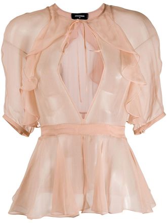Dsquared2 blouse &agrave; d&eacute;tails de d&eacute;coupes - Tons neutres