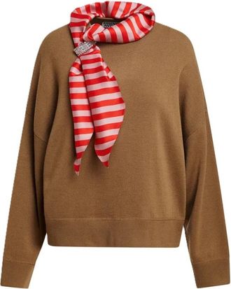 Essentiel Kurtis Pullover mit Schal - - Knitwear - Damen - Braun - XS