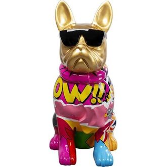 Kare Design Design Deko Figur Graffiti Dog, Gold/Bunt, Hund, handgefertigt, Unikat, Tier Design, Deko Objekt f&uuml;rs Wohnzimmer, f&uuml;r Regale, Geschenkidee, 20x10x13 c