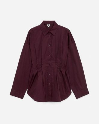 Arket Bluse Mit Falten -Rot