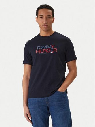 Tommy Hilfiger T-Shirt Brand Love Big Text MW0MW42369 Dunkelblau Regular Fit