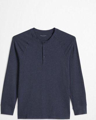 Marc O'Polo Langarmshirt mit Rundhals und Knopfleiste, l&auml;ssige Passform